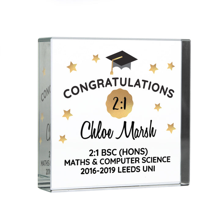 Personalised Congratulations Graduation Large Crystal Token – UniquePGifts